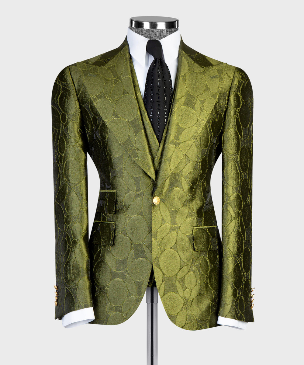 Shiny Textured Suit – LABERDE