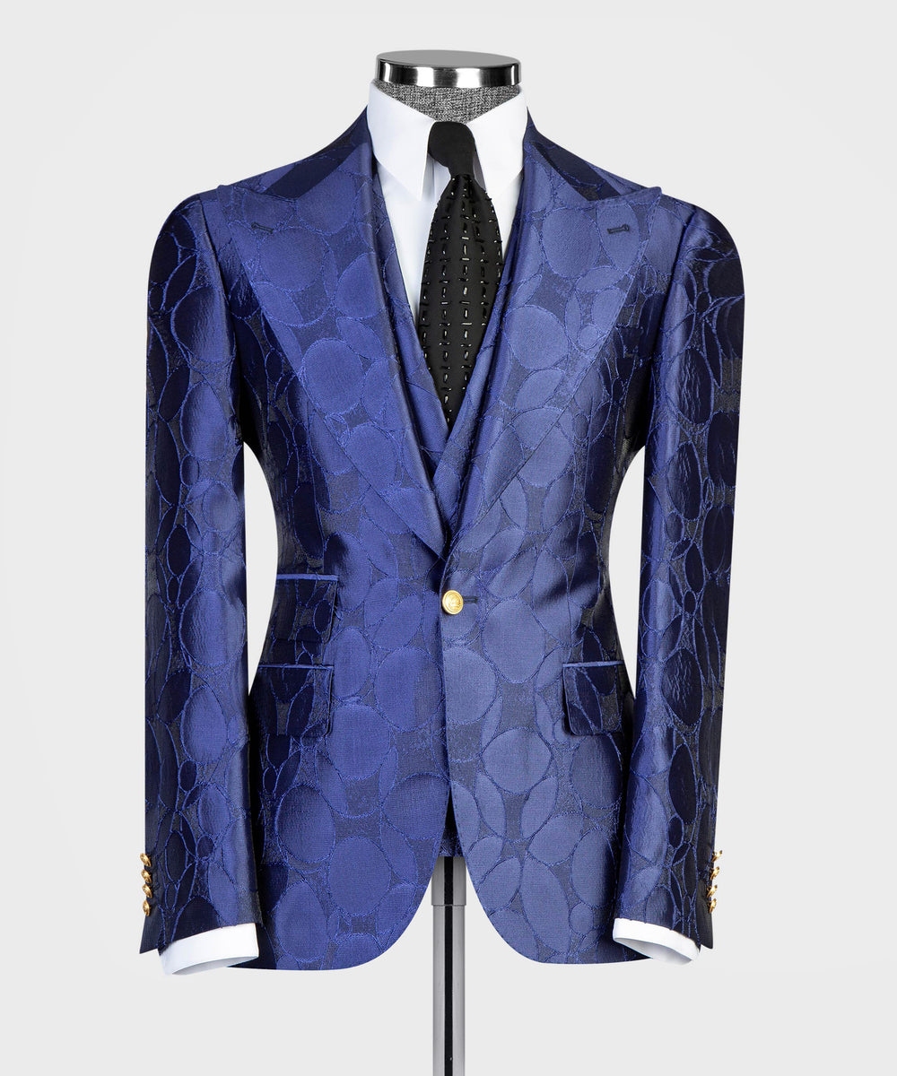 Shiny Textured Suit – LABERDE