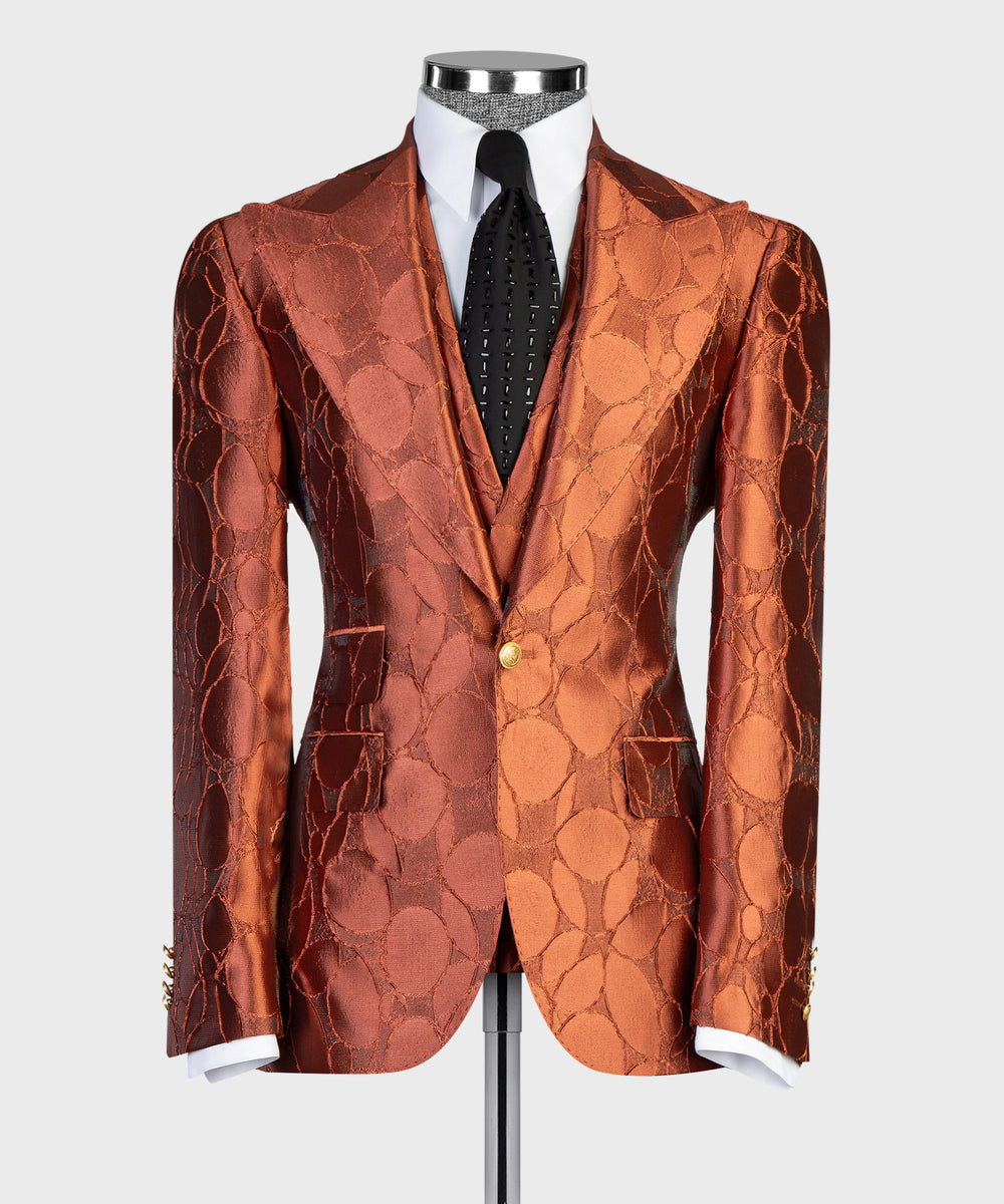 Shiny Textured Suit – LABERDE