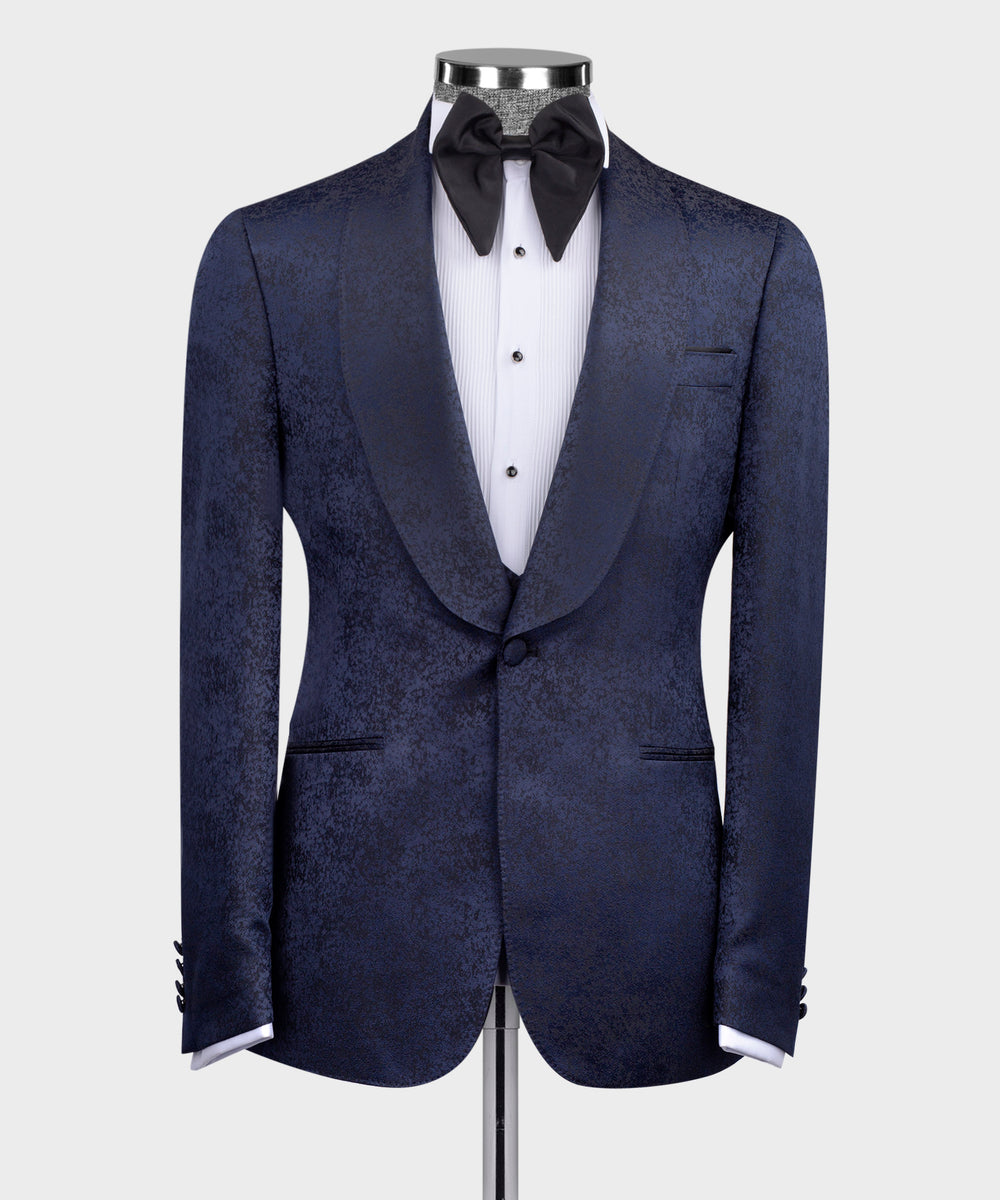 Navy Blue Pattern Tuxedo – LABERDE